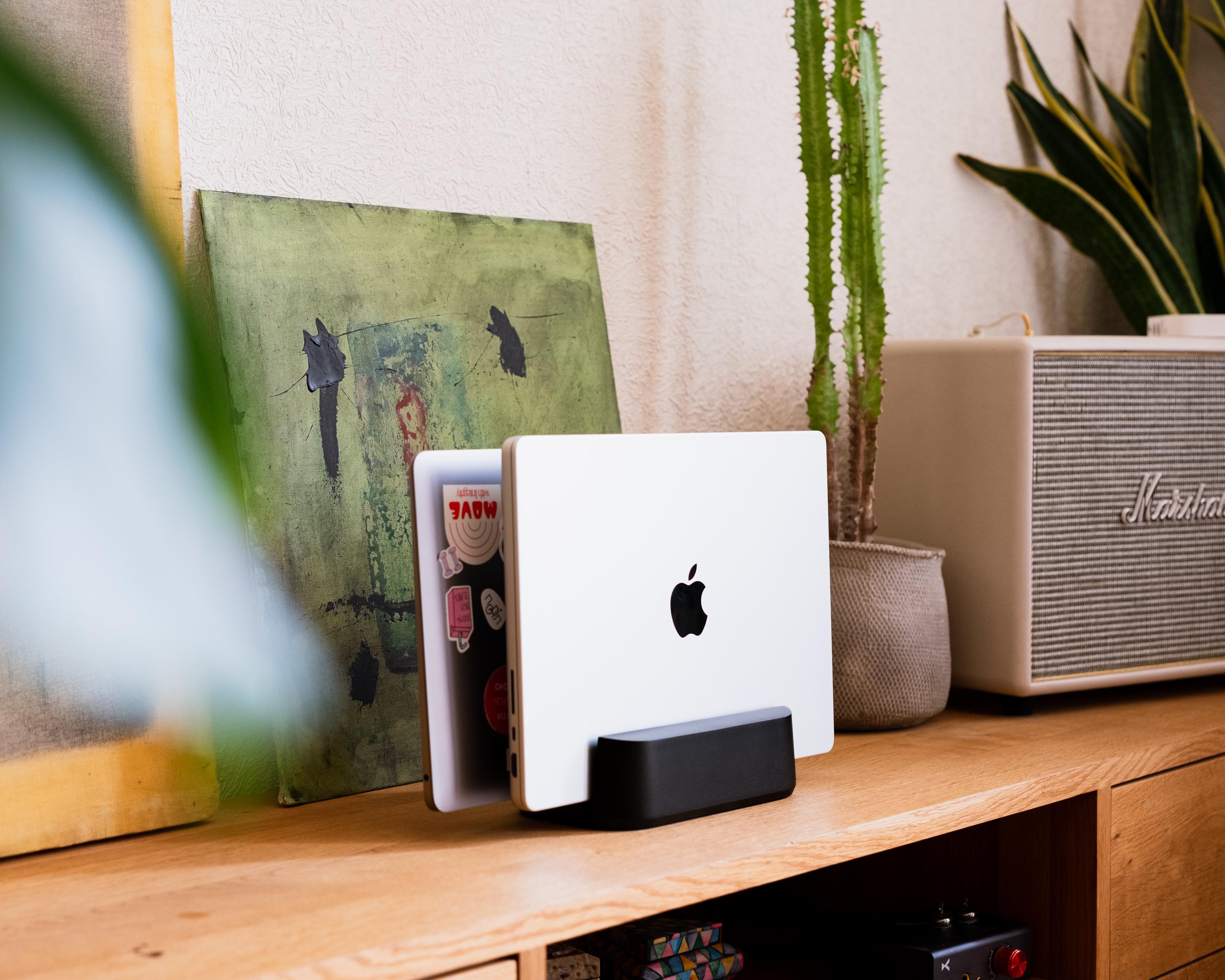 IPad Stand Wood - Vertical Tablet Stand for Desk - Walnut or Black ...