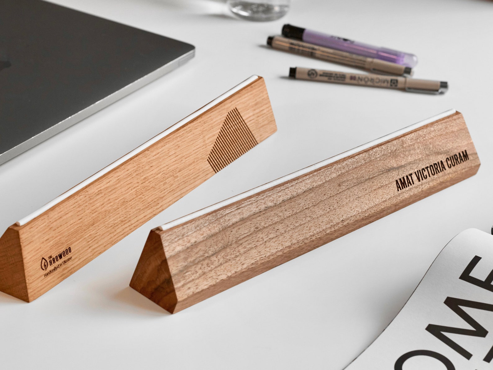 Long Laptop Stand for Desk Wood Laptop Stand for Desk Wooden - Etsy
