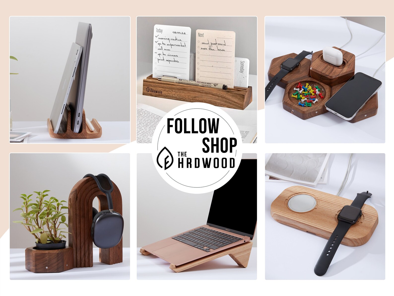 Wooden Laptop Riser for Desk, Wood Laptop Stand, MacBook Stand, Laptop ...