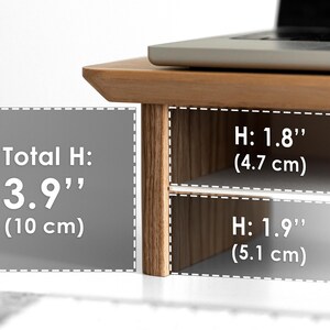 Wood Desk Monitor Stand With Storage - Custom Monitor Riser Shelf - Etsy