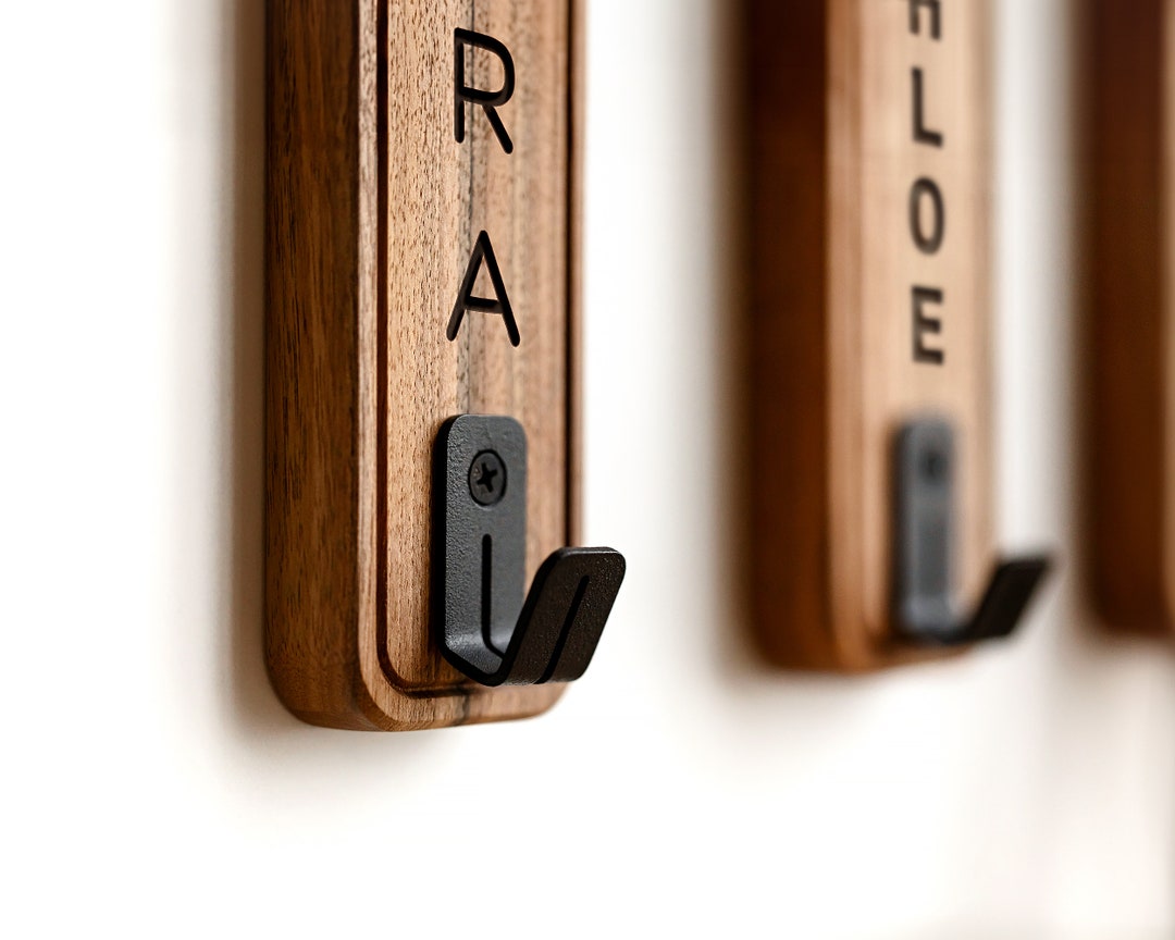 Custom Name Hook, Personalized for Family, Decorative Wall Coat Hooks ...