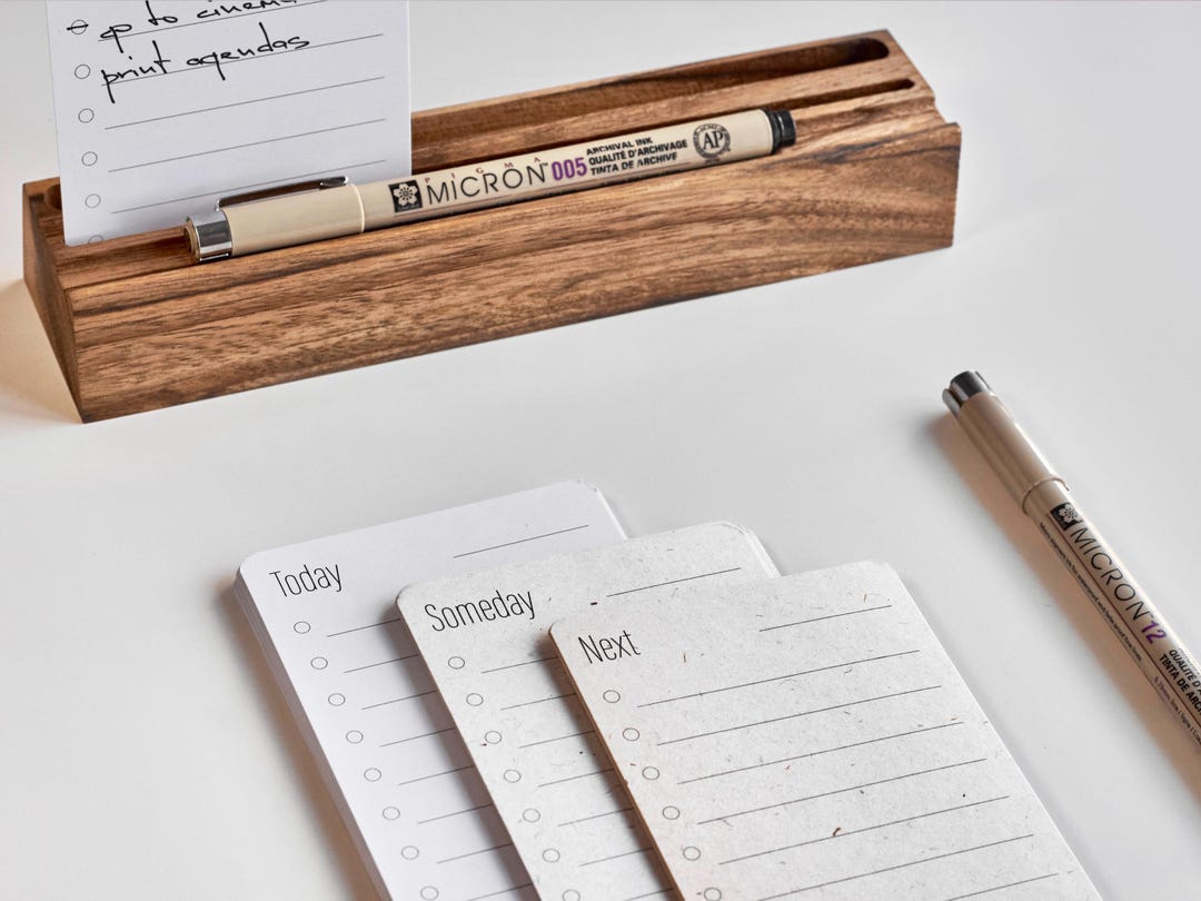 Note Card Holder, to Do List Planner, Task Card Holder, Wooden Desk ...