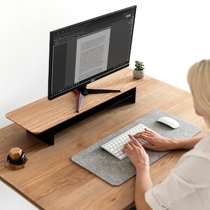 Personalized Desk Shelf Monitor Stand With Storage, Custom Desk Monitor ...