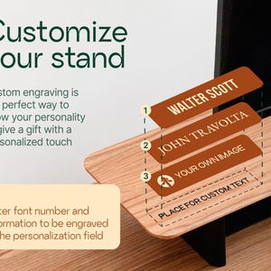 Personalized Desk Shelf Monitor Stand With Storage, Custom Desk Monitor ...