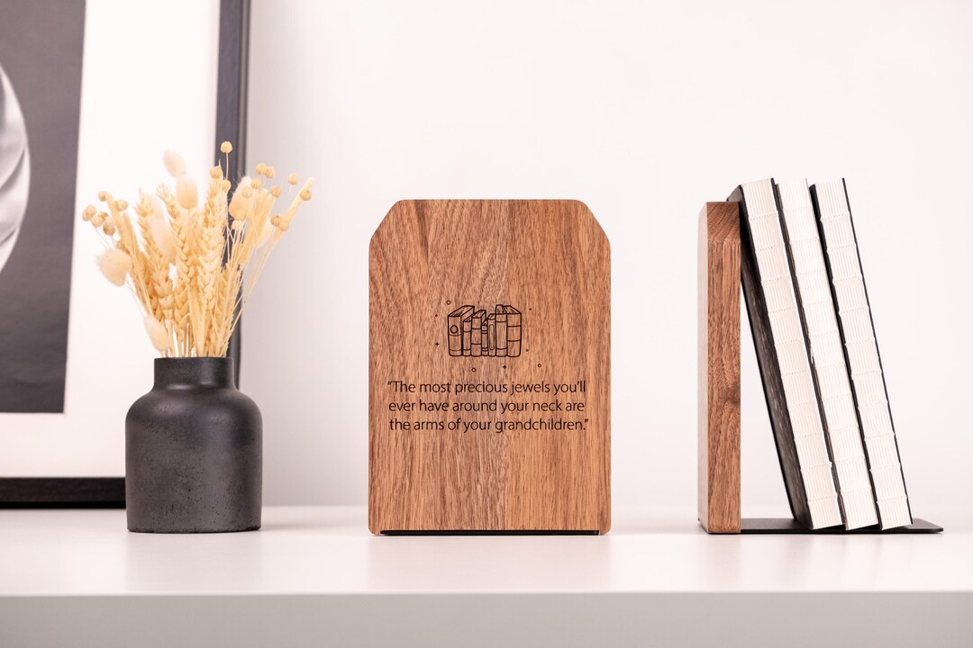 Custom Engraved Bookend for Grandparents - Heartfelt Wooden Gift From ...