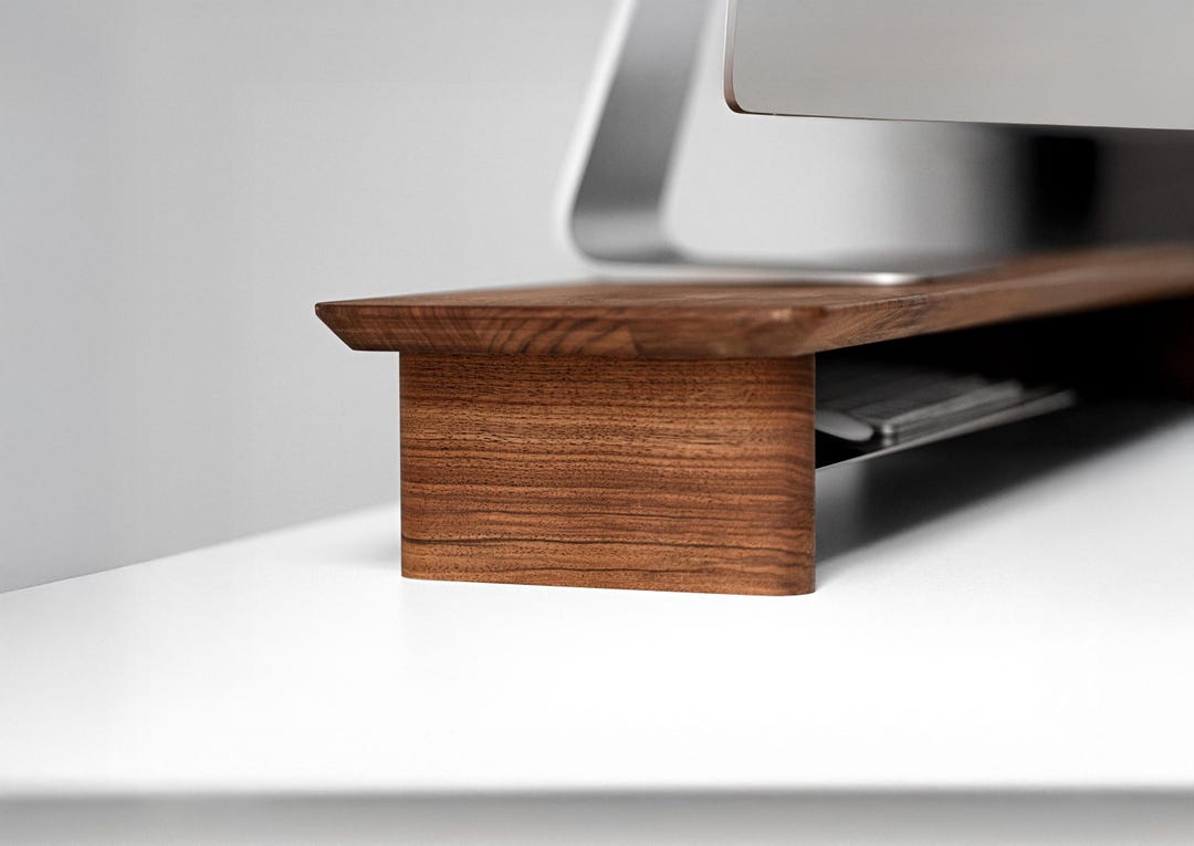 Monitor Stand With Storage, Desk Monitor Riser, Wooden Monitor Shelf ...