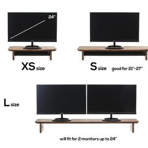 Wood Desk Monitor Stand With Storage Custom Monitor Riser Shelf - Etsy