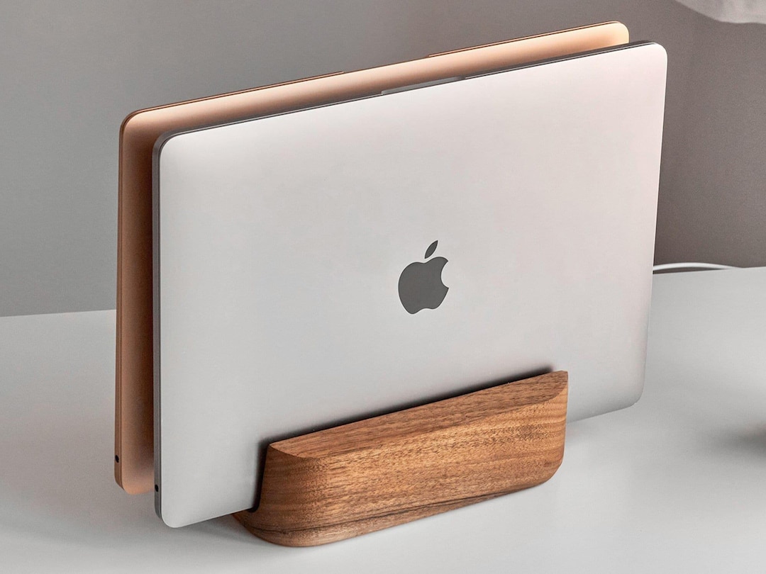 Vertical Wood Laptop Stand for MacBook , Walnut or Ash Holder Best Home ...