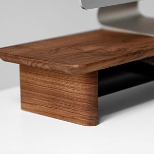 Desk Shelf Monitor Stand With Storage, Desk Monitor Riser Wood, Monitor ...