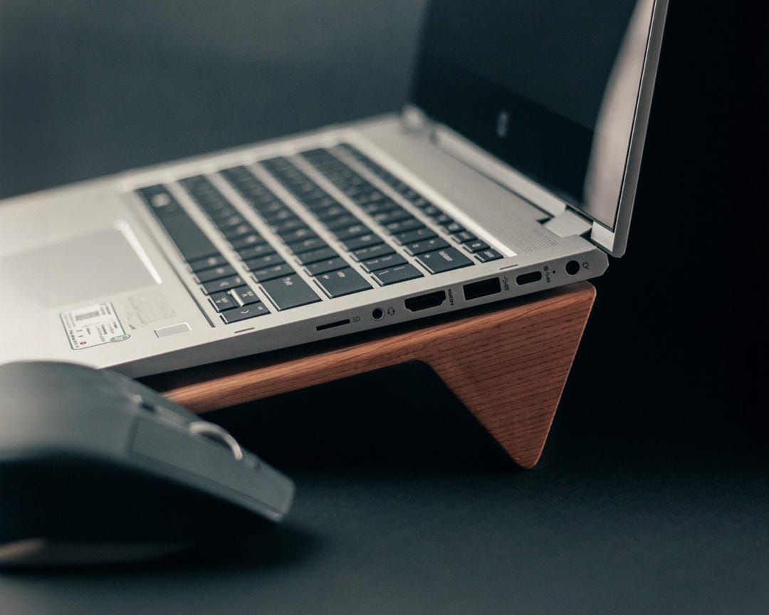 Wooden Laptop Stand for Desk - Riser Holder for Computer - Handcrafted ...