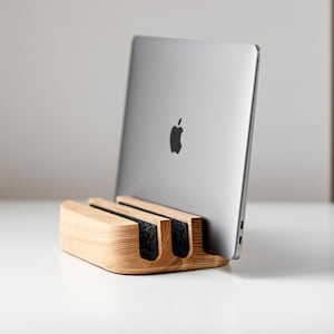 Triple Vertical Laptop Stand for Desk - Multiple Laptop Holder With ...