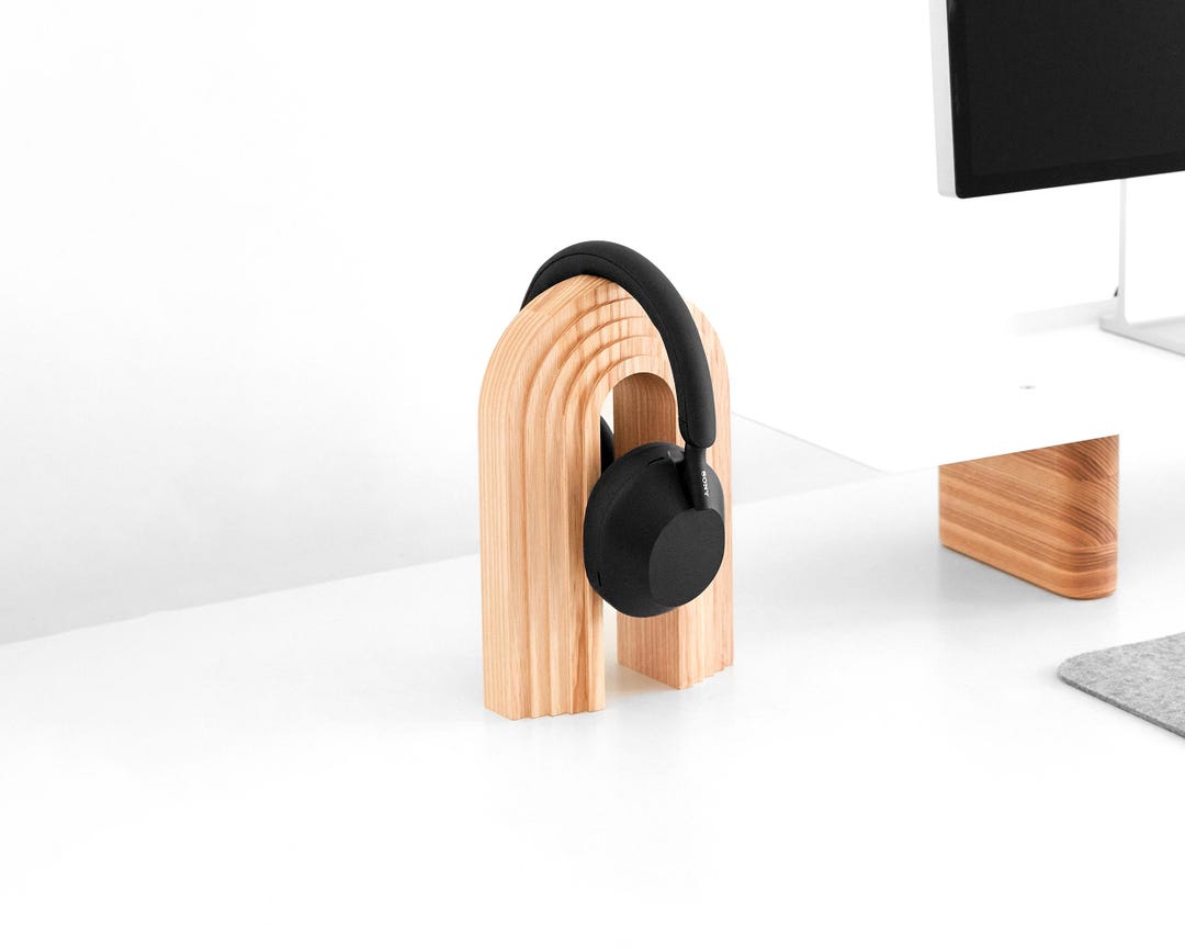 Wooden Headphone Display Stand With Arch Design for All Headset Types ...