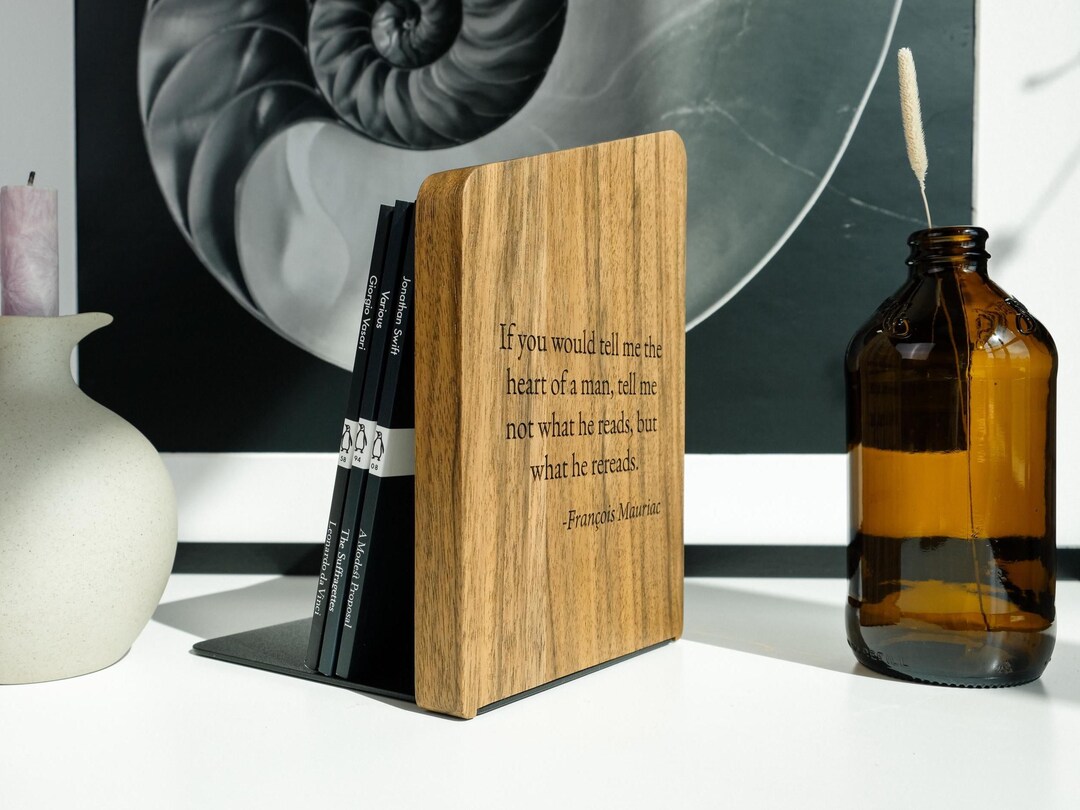 Personalized Wooden Book End, Classical Office Book Holder, Bookends ...