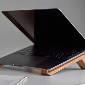Wooden Laptop Riser for Desk, Wood Laptop Stand, MacBook Stand, Laptop ...