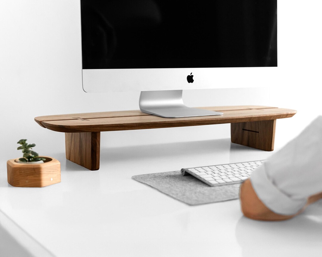 Wooden Desk Monitor Stand Desk Riser - Etsy