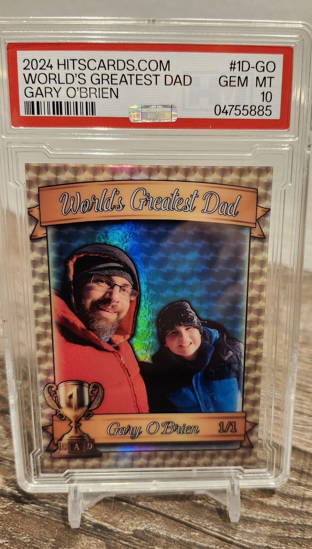 World's Greatest Dad Custom Holographic Foil Trading Card, Graded 10 ...