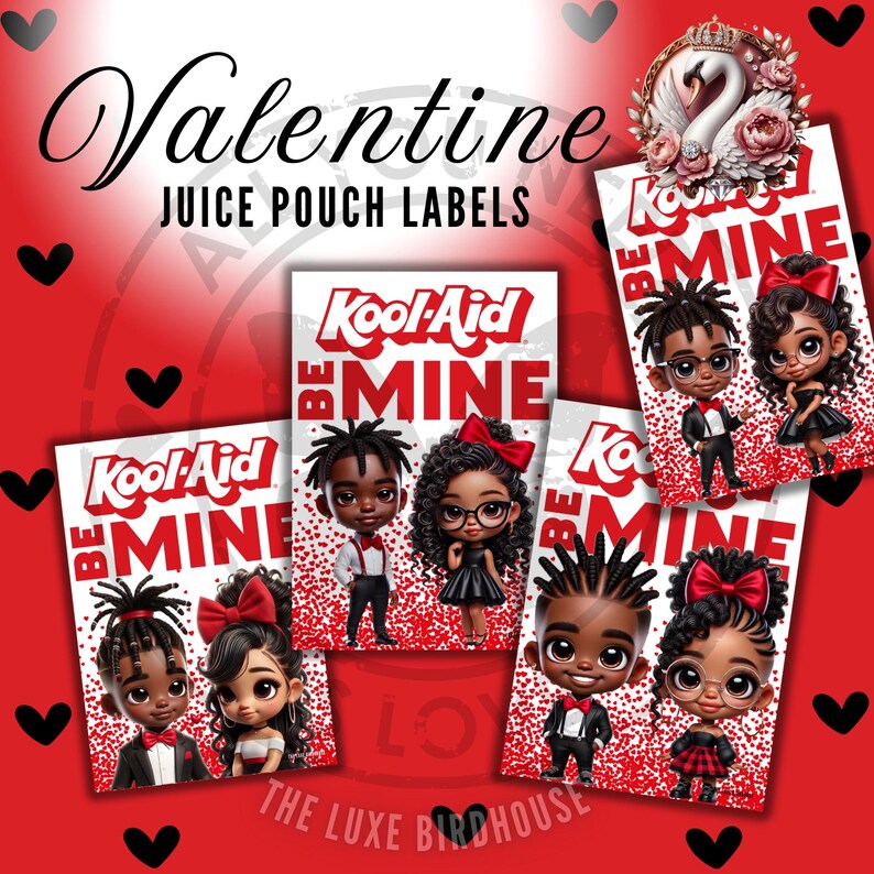 Valentine Digital Juice Pouch Labels - Etsy