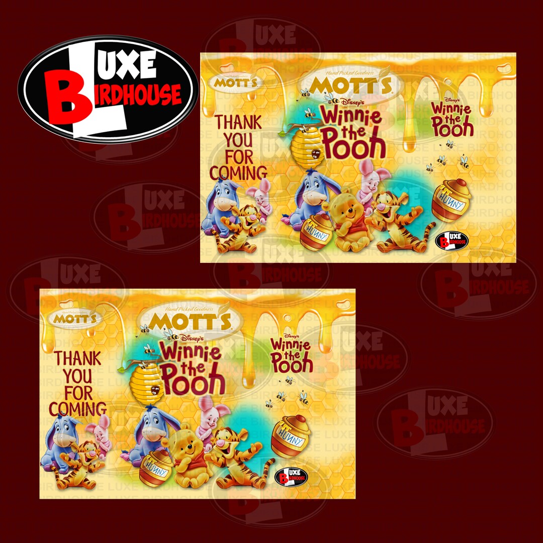 Winnie the Pooh Digital Fruit Snacks Label - Etsy