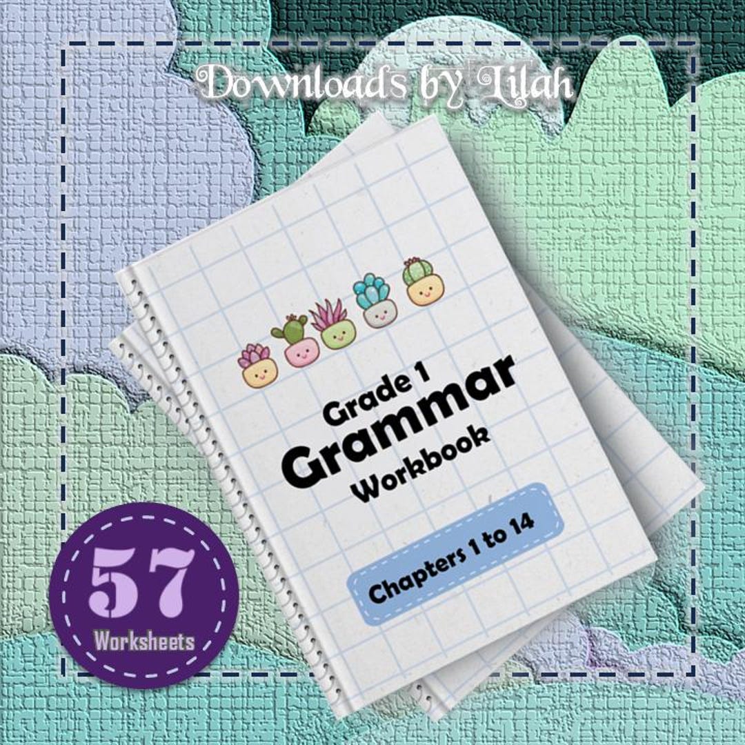 Full 1st GRADE GRAMMAR WORKBOOK, Lessons 1–14 Practice, Letter Tracing ...