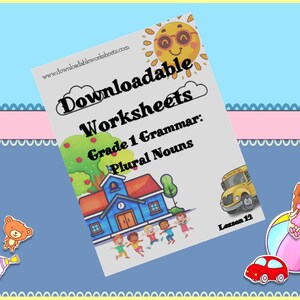 PLURAL NOUNS WORKSHEETS, 1st Grade Grammar Practice, Printable Letter ...