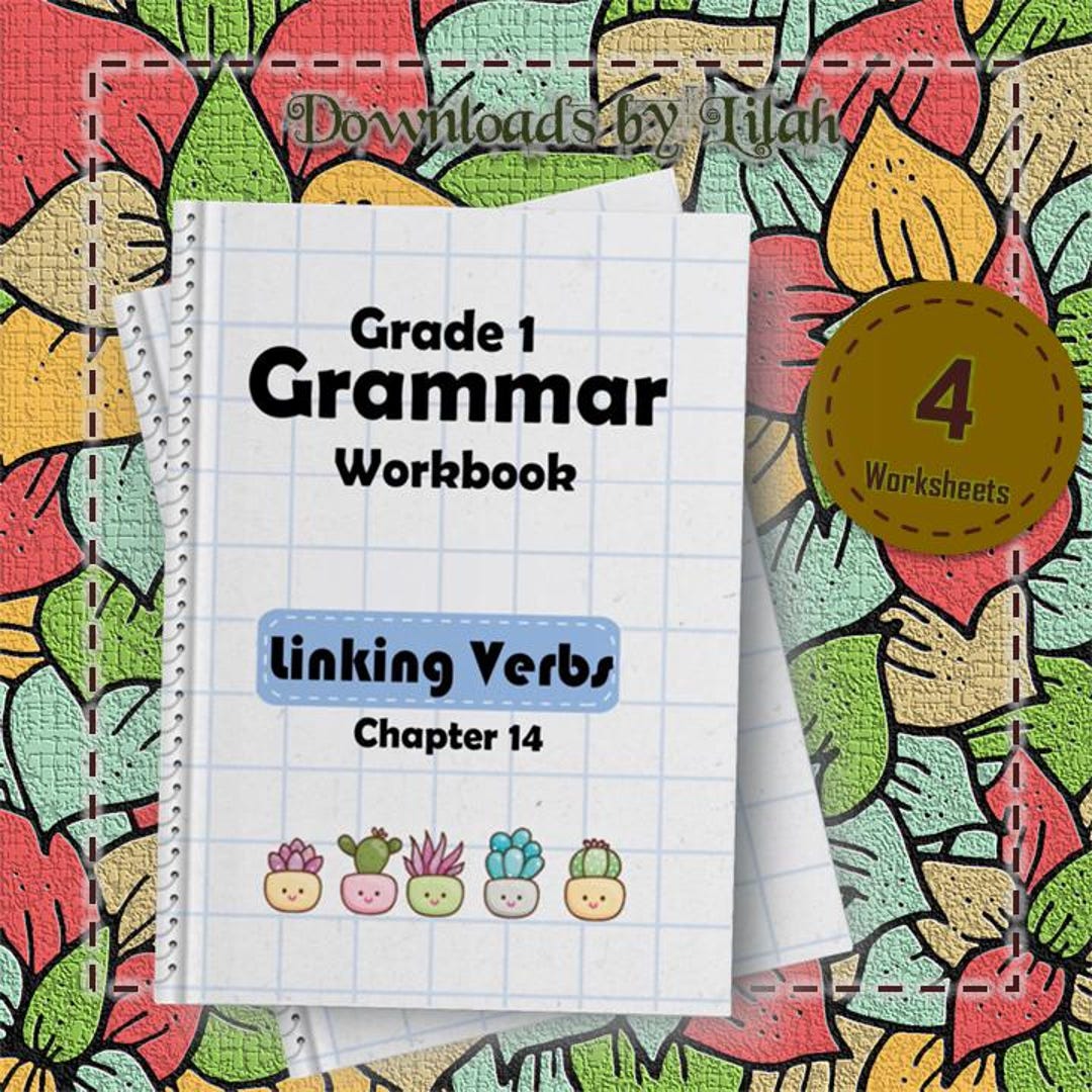 1ST GRADE GRAMMAR Worksheets, Linking Verbs & Letter Tracing, Printable ...