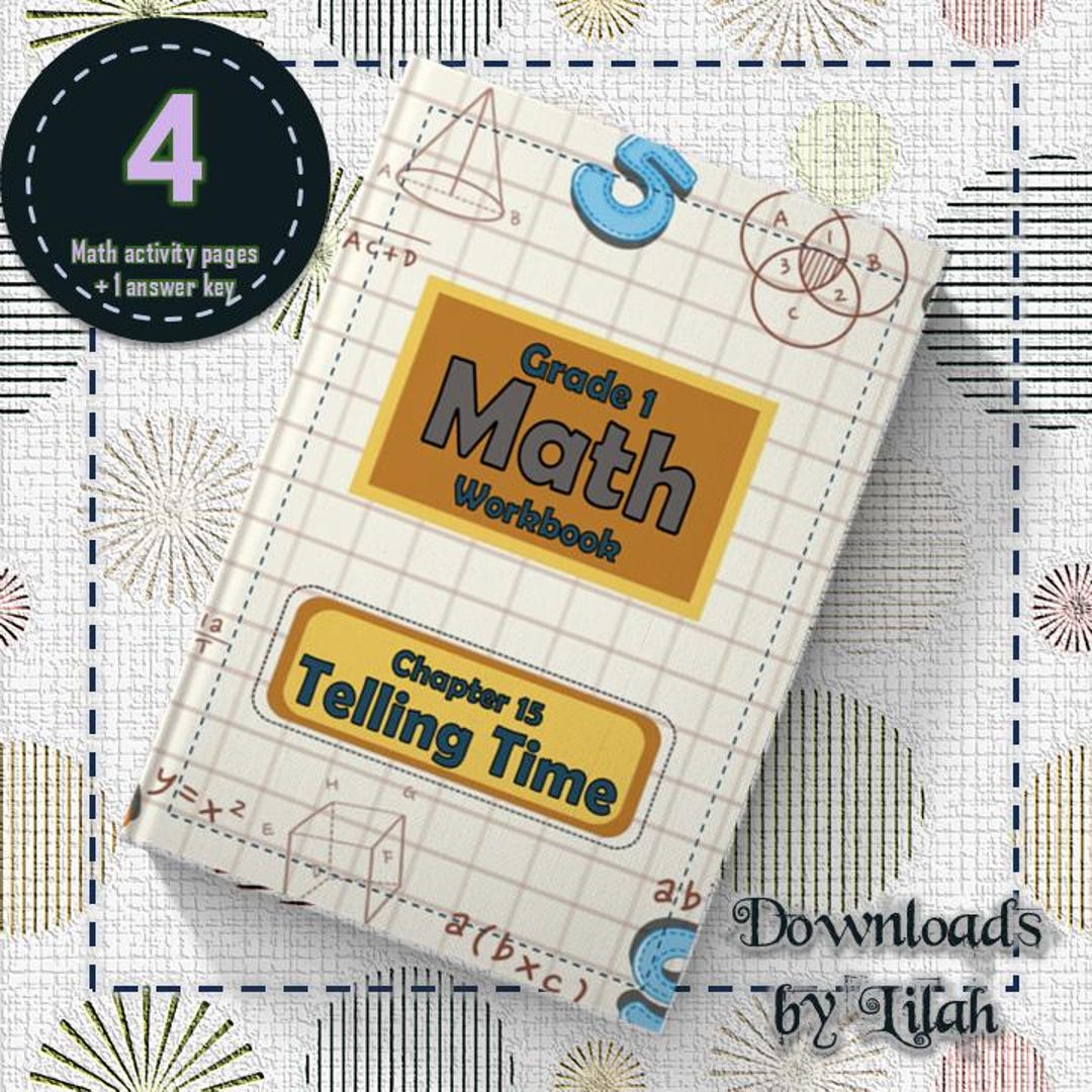 1st Grade TELLING TIME WORKSHEETS, Lesson 15 Math Bundle, Homeschool ...