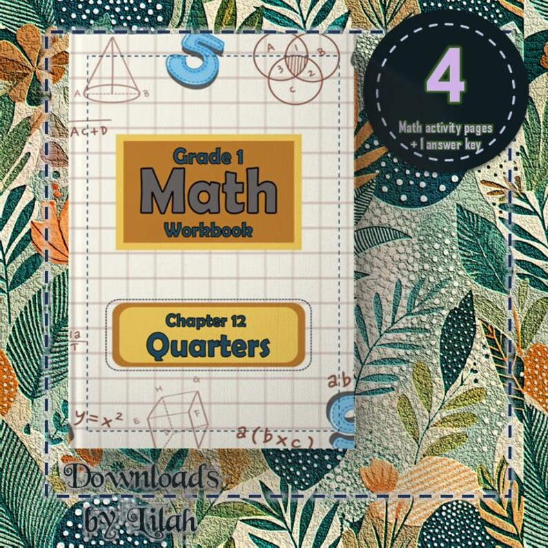 1st Grade Math WORKSHEETS, MAKING QUARTERS Bundle, Printable Activities ...