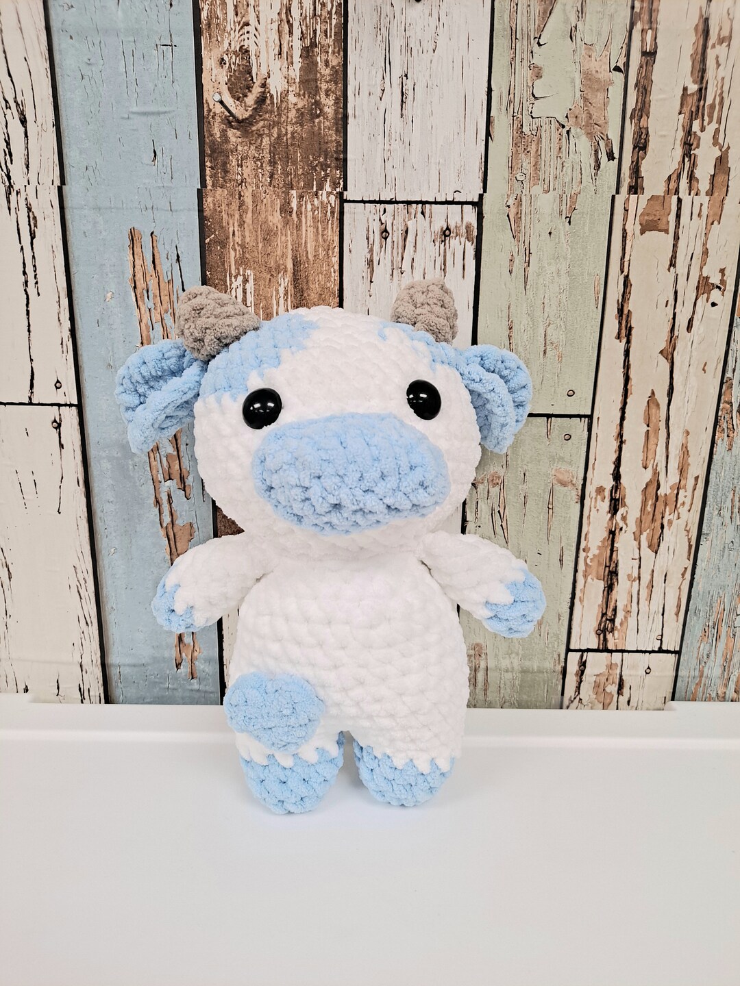 Bubbly Blue Chubby Cow Plushie - Etsy
