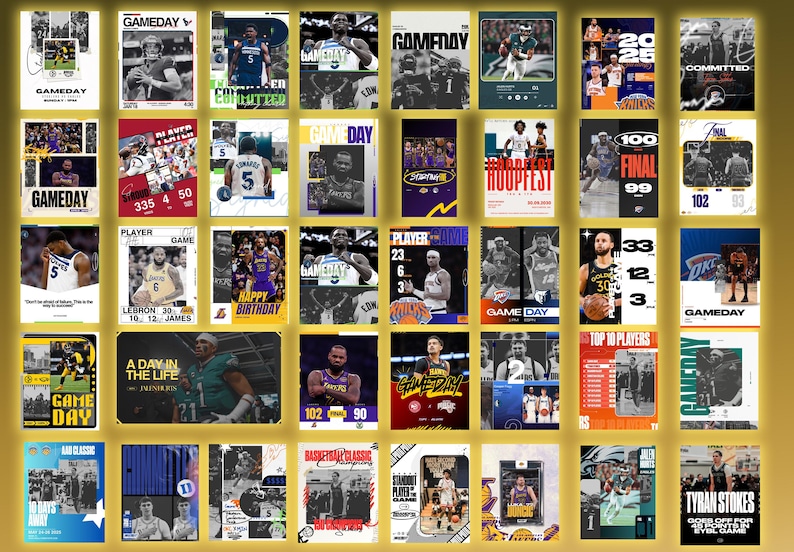 Sports Canva Templates Bundle: Gameday Graphics for Instagram (digital ...
