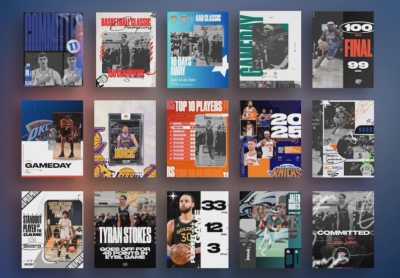 Sports Canva Template Bundle: 85+ Editable Social Media Graphics ...
