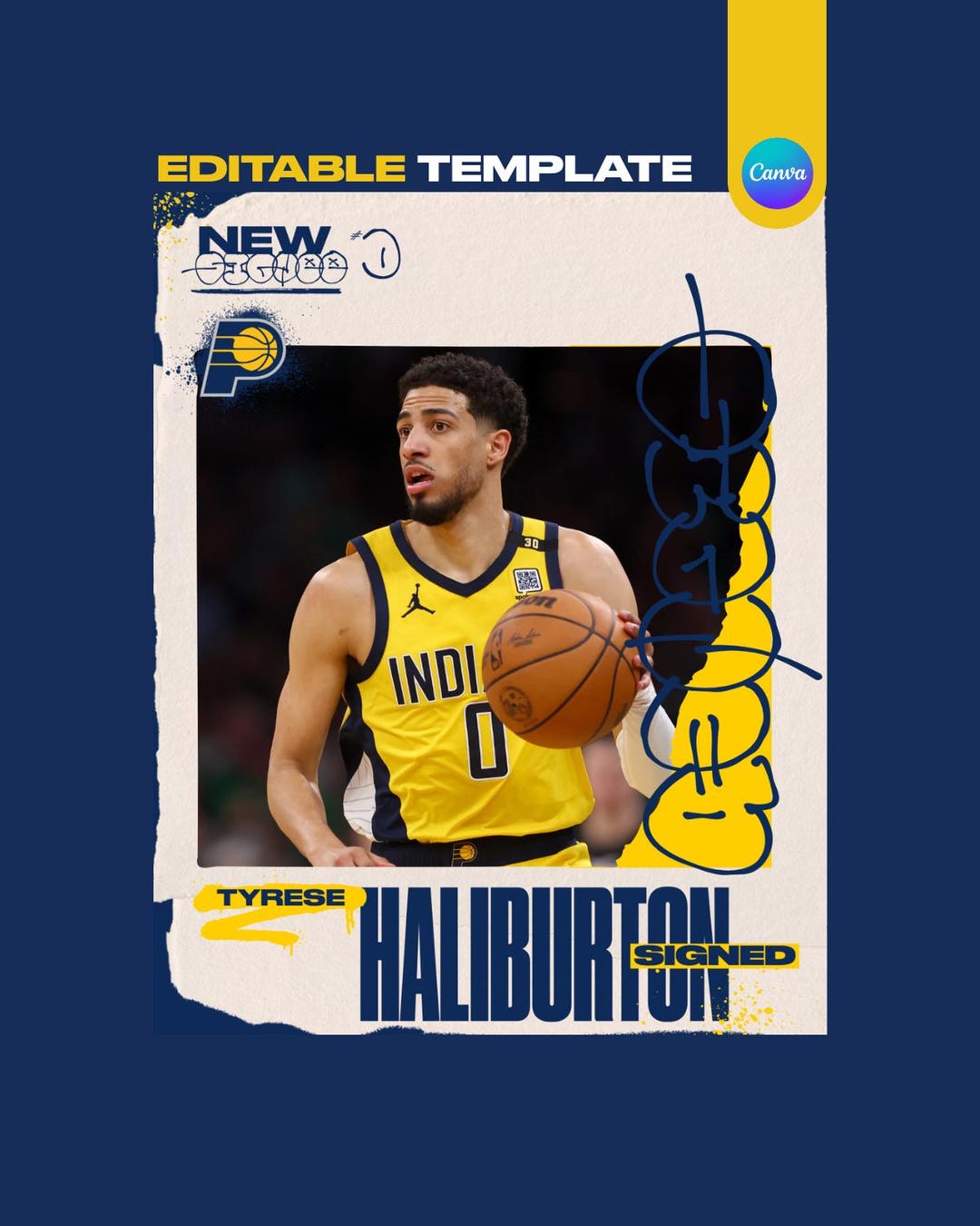 Basketball Signee Graphic Template: Editable Canva Poster (digital ...