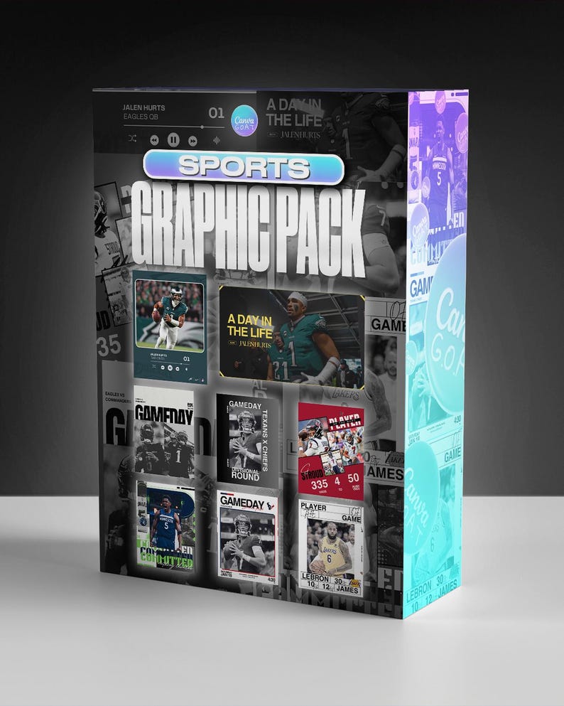 Sports Graphic Canva Template Pack – Editable Gameday & Player ...