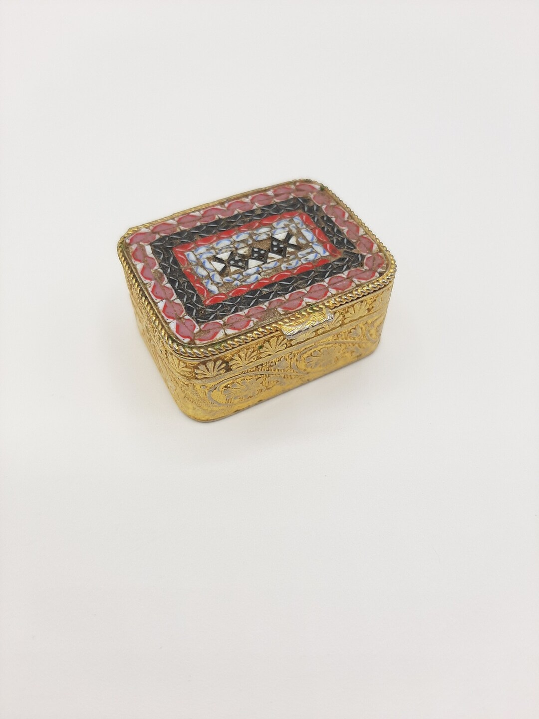 Italian Micro Mosaic Roman Design Pill Box / Trinket Box in - Etsy