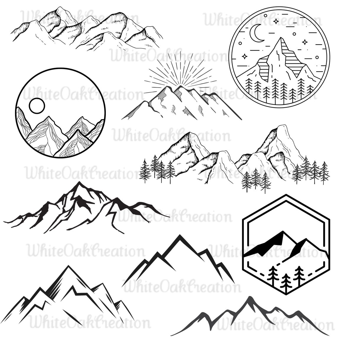 Mountain SVG Bundle - Etsy
