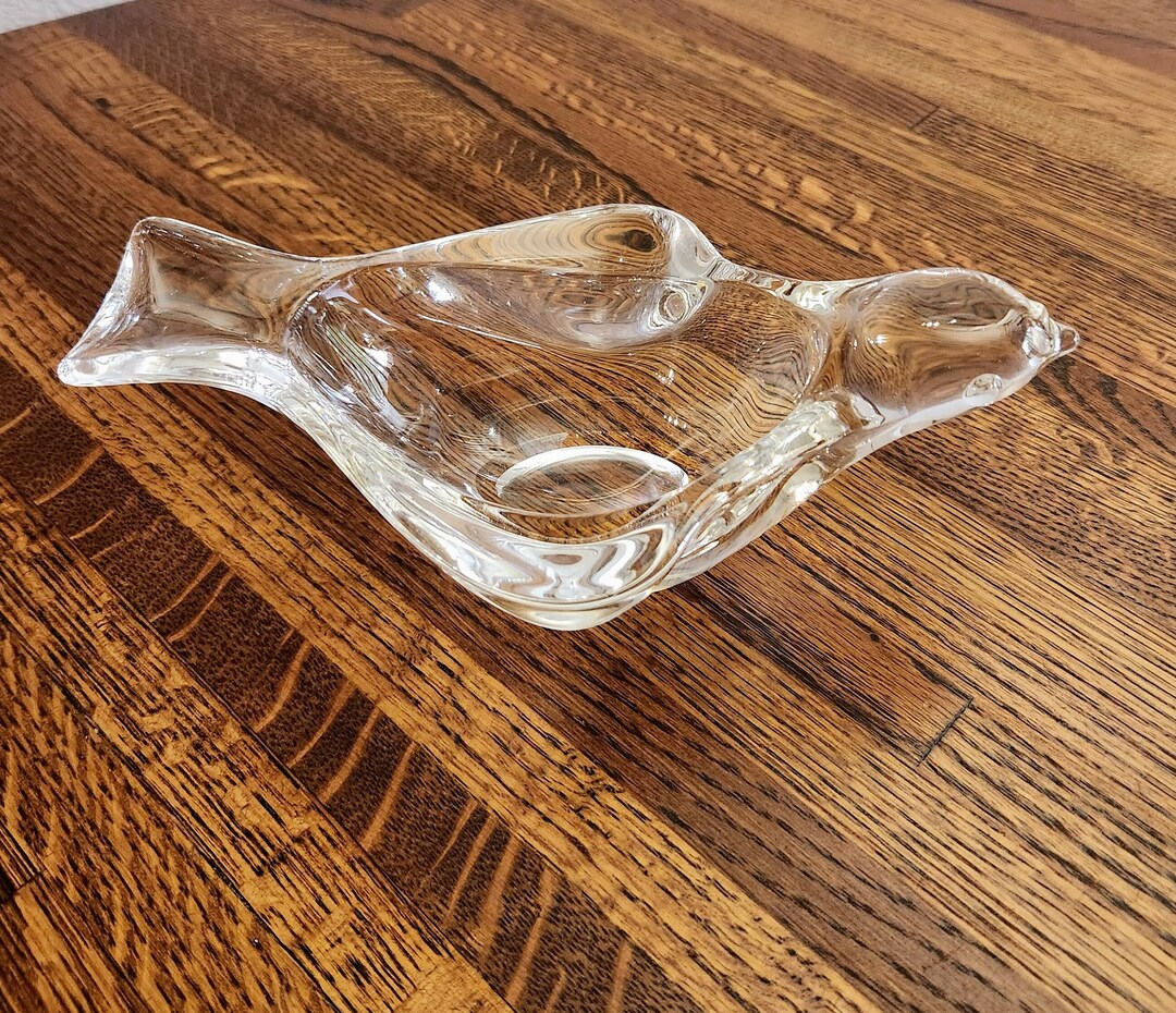 Vintage Crystal Dove Bowl , Unmarked Glass, Love Birds Gift, Vintage ...