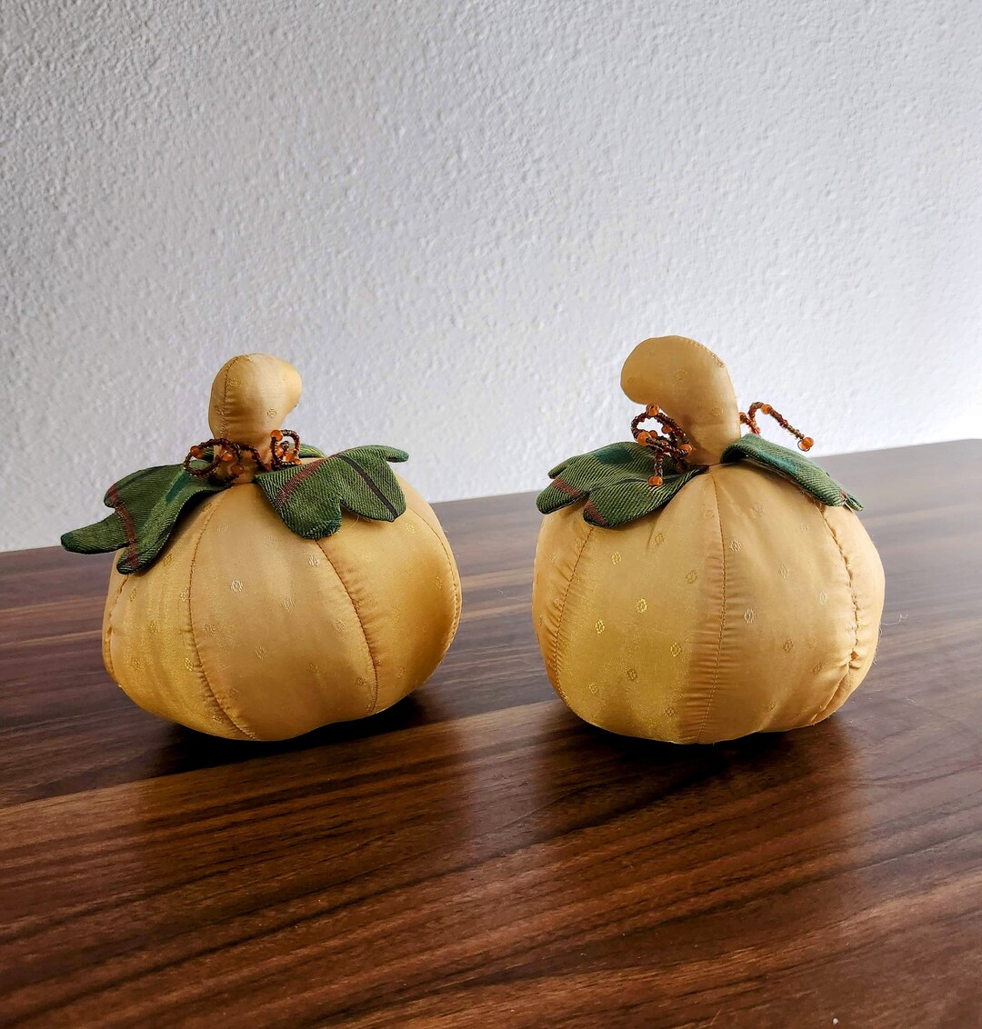 Set of Vintage Mustard Yellow Pumpkins, Cottage Core Home Decor Fall ...