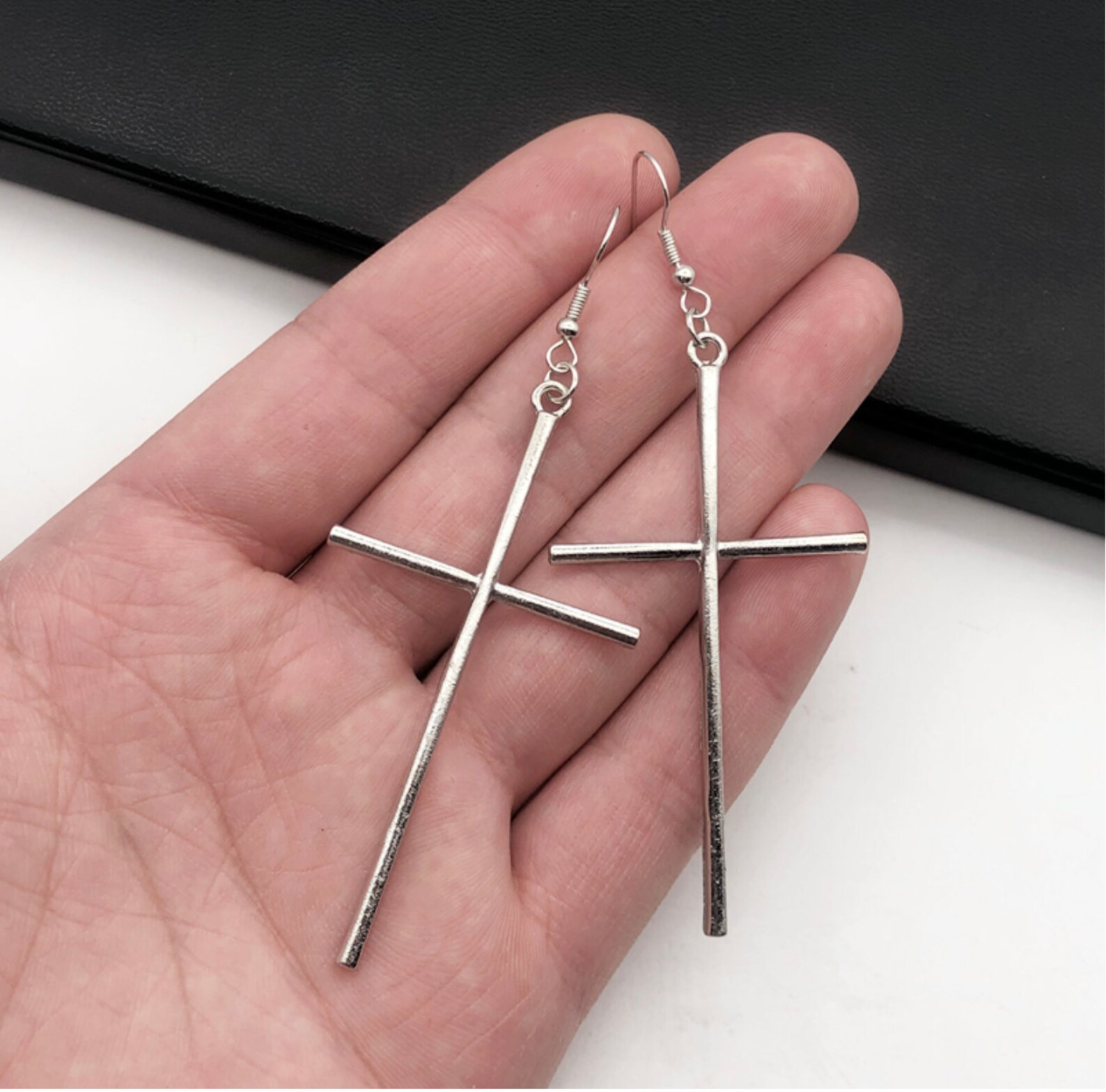 Vintage Goth Jesus Christ Cross Emo Gothic Black Silver Big - Etsy