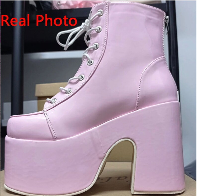 Pink Platform Boots Bimbofication Gothic Punk Goth Emo Etsy