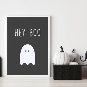 Hey Boo || Halloween Decor || Printable Wall Art - Etsy