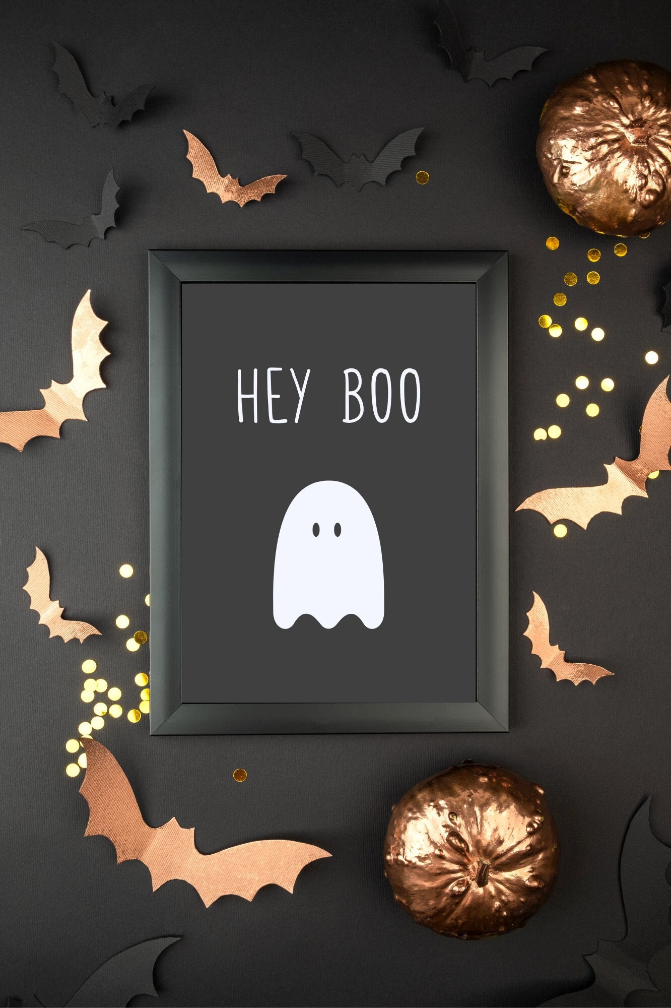 Hey Boo || Halloween Decor || Printable Wall Art - Etsy