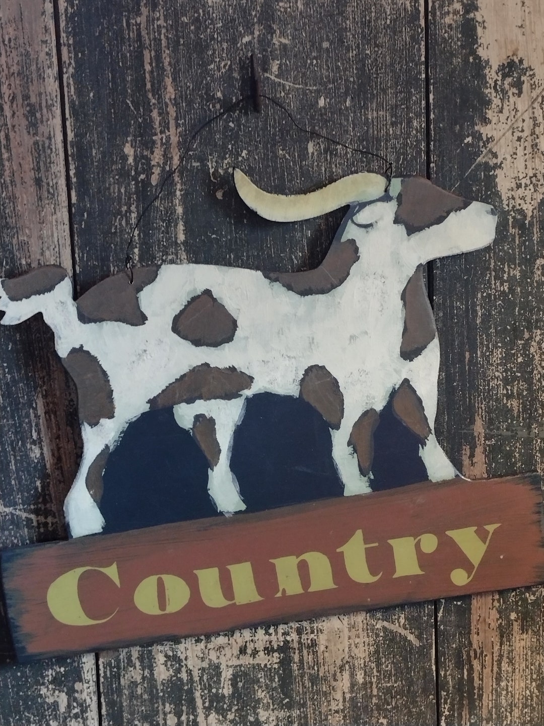 Vintage Wooden Country Goat Sign - Etsy
