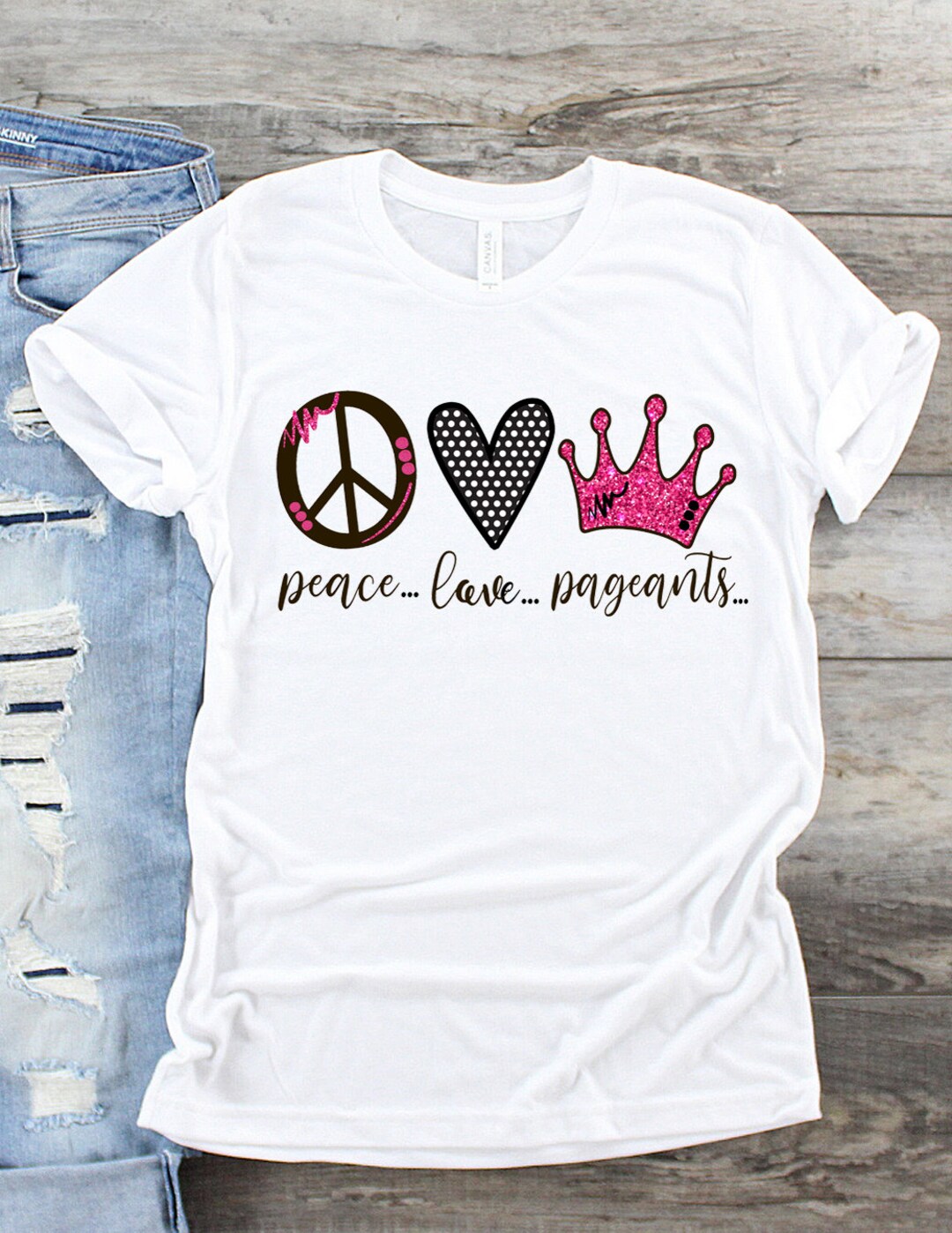 Peace Love Pageants Queen Spirit PNG Digital File for - Etsy