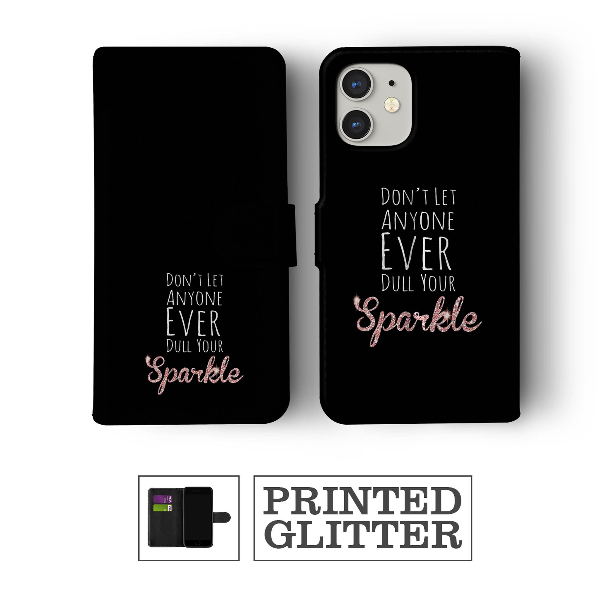 Wallet Flip Phone Case With Card Holder for iPhone 15 14 13 12 11 XR 8 ...
