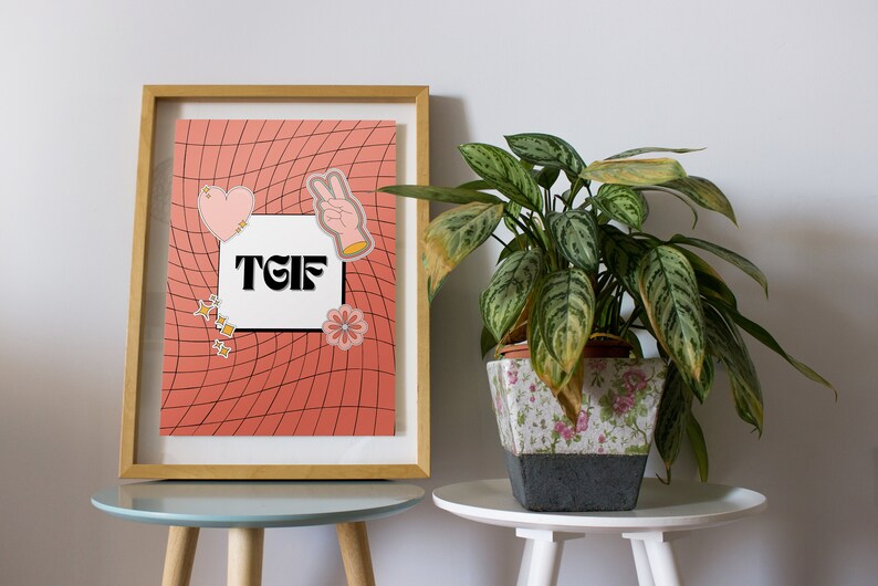 Thank God It's Friday Print, TGIF Poster, Boho Poster, Boho Wall Decor ...