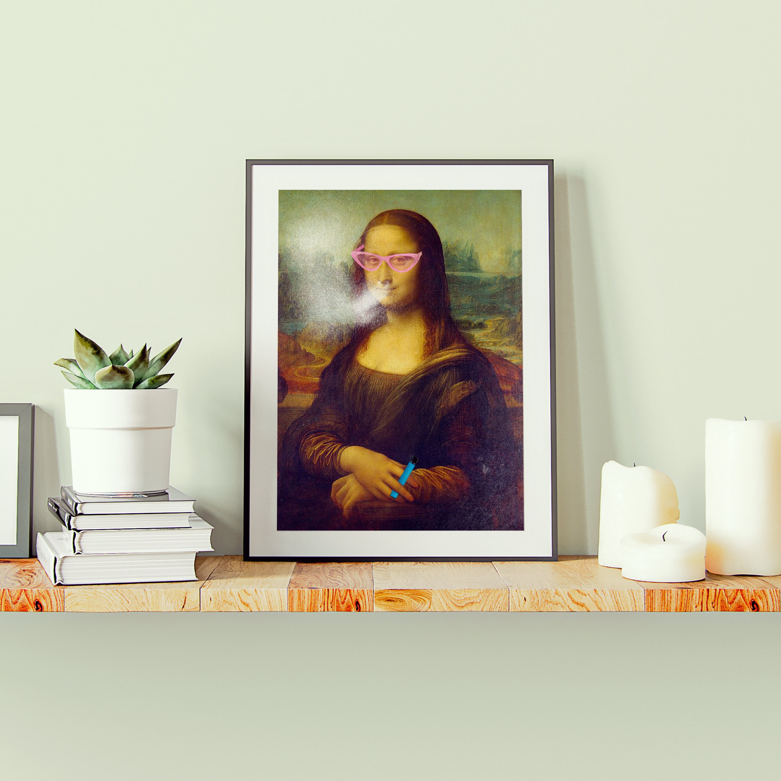 Mona Lisa Vape Print Mona Lisa Pastiche Leonardo Da Vinci - Etsy