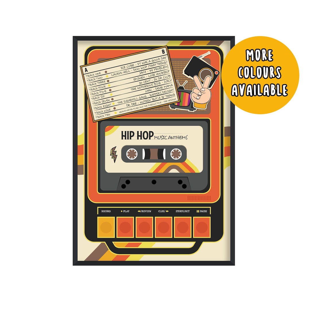 Hip Hop Print, Cassette Poster, Hip Hop Poster, Hip Hop Gifts, Hip Hop ...