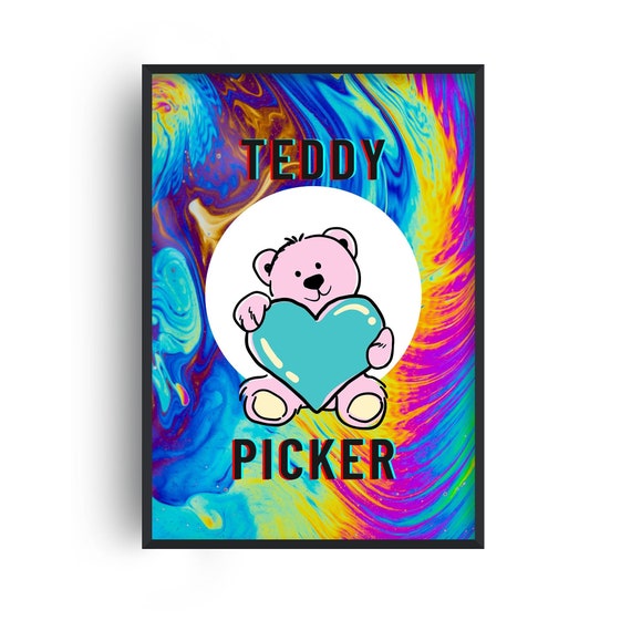Teddy Picker Print Psychedelic Poster Psychedelic Wall - Etsy