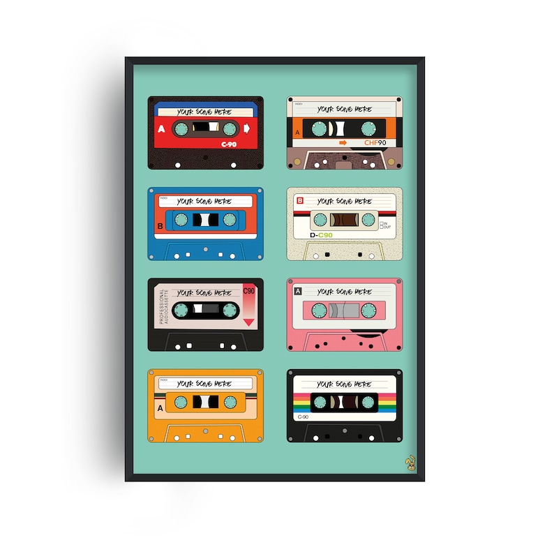 Personalised Cassette Tape Poster, Custom Cassette Print, Custom Music ...