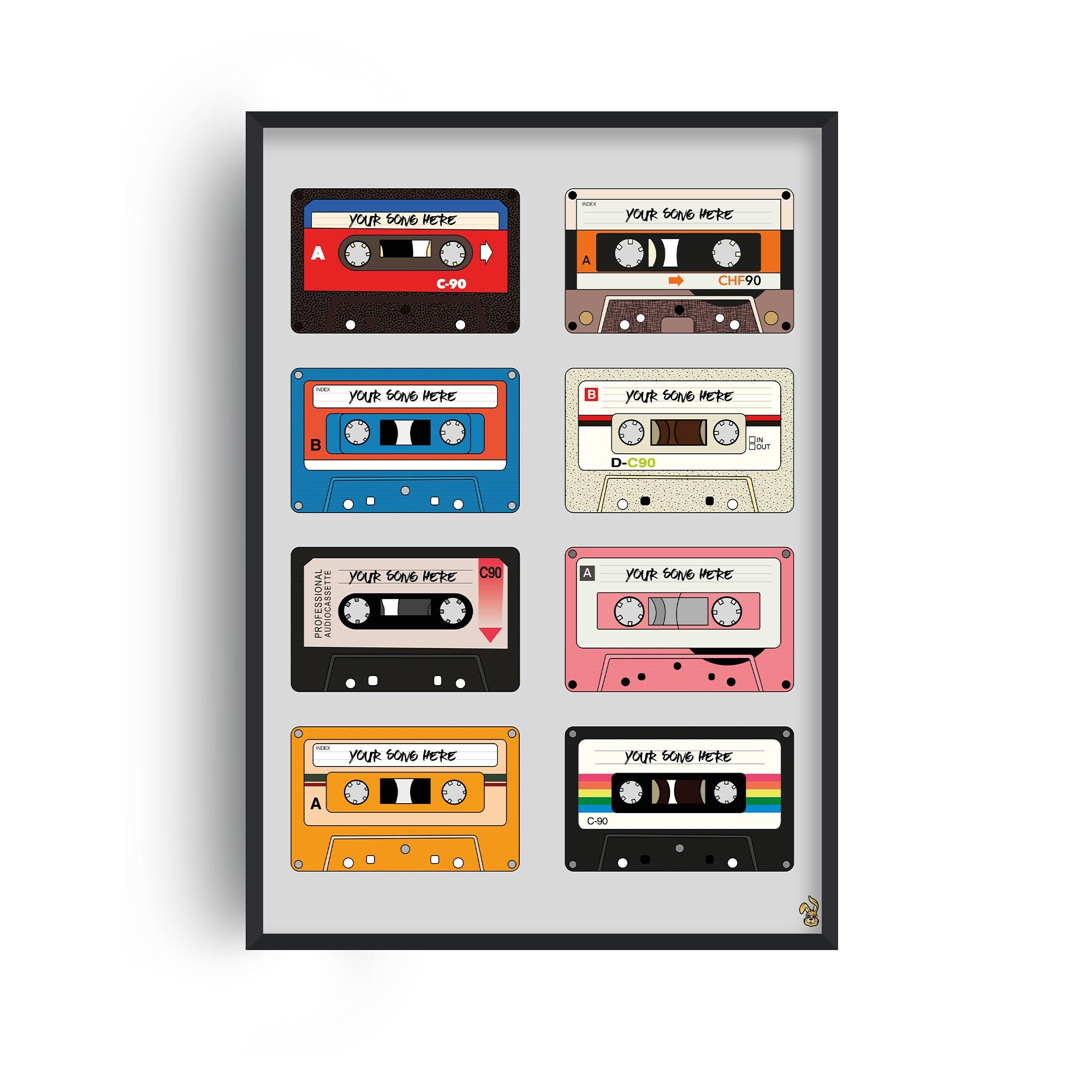 Personalised Cassette Tape Poster Custom Cassette Print - Etsy