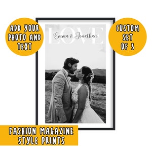Personalised Wedding Gift Set of 3 Magazine Wedding Prints Wedding Gift ...